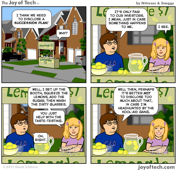 The Joy of Tech comic... Succession Plan.