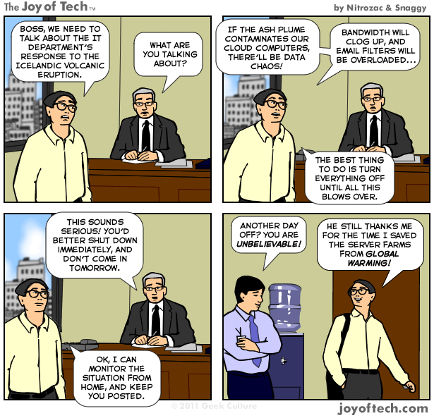 The Joy of Tech comic... Ash in the Cloud.