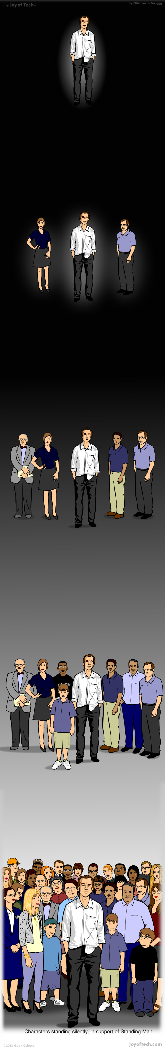 The Joy of Tech comic... Standing with Standing Man