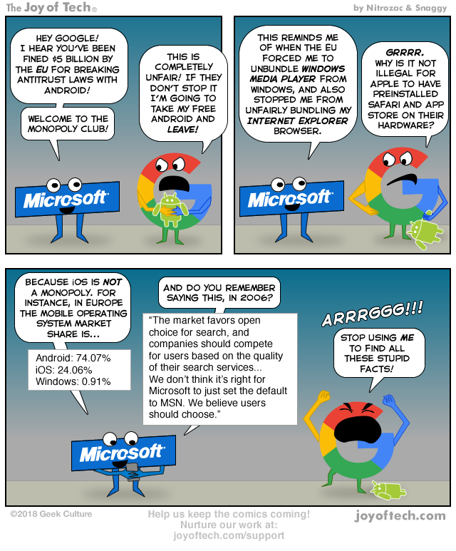 The Joy of Tech comic... Google's Microsoft moment!