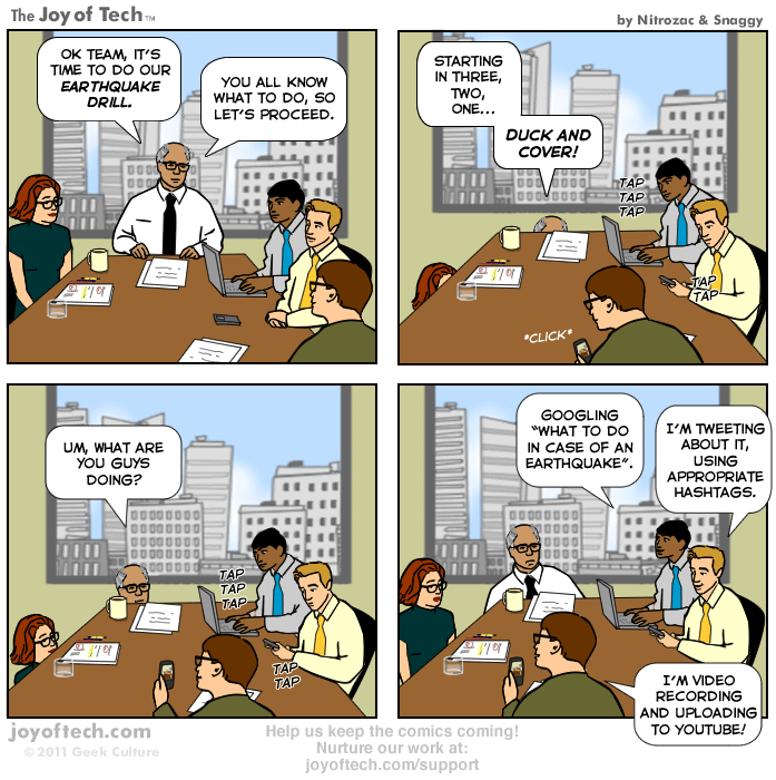 The Joy of Tech comic... Emergency preparedness!