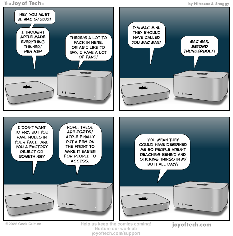 The Joy of Tech comic... Mac Mini Meets Mac Studio!