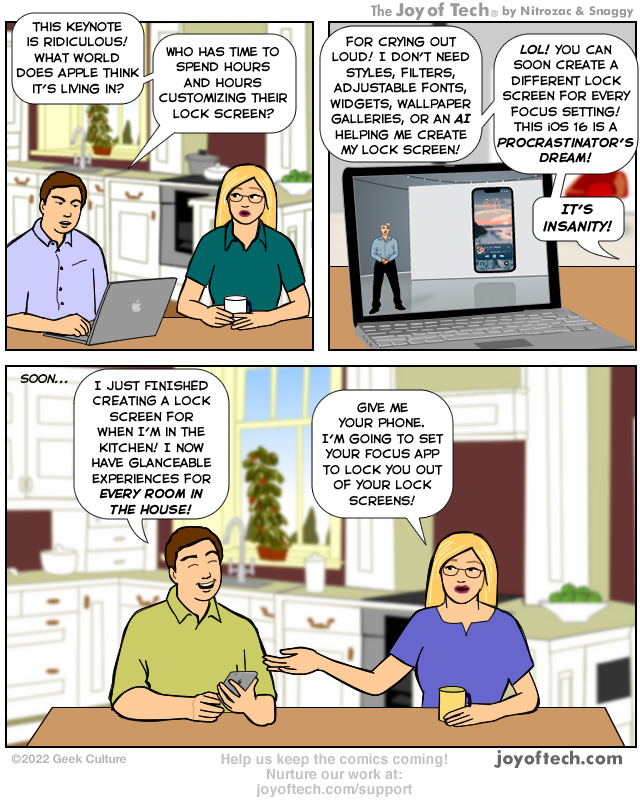 The Joy of Tech comic... Lock Screen insanity.