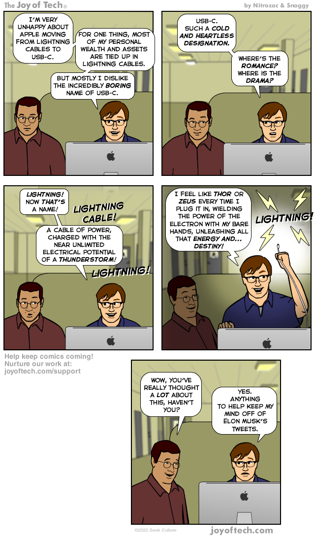 The Joy of Tech comic... Long live lightning!