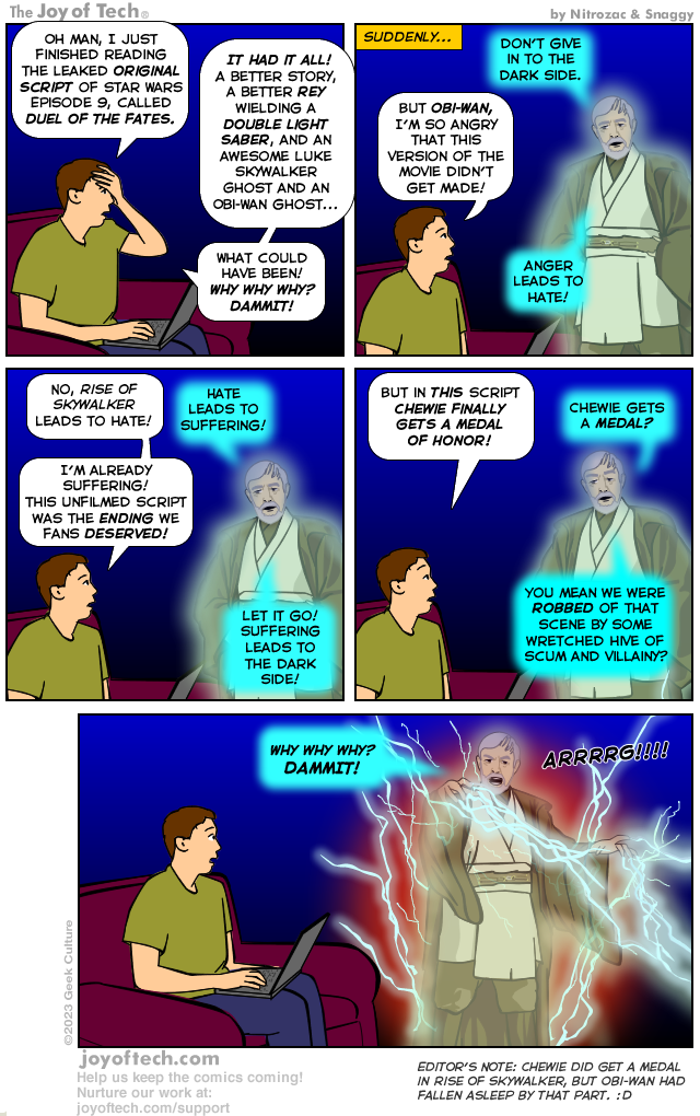 The Joy of Tech comic... Duel of the Fates rage