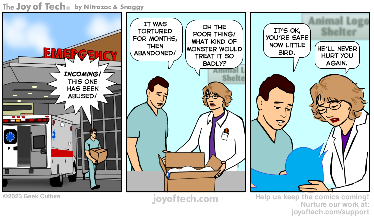 The Joy of Tech comic... Animal rescue!