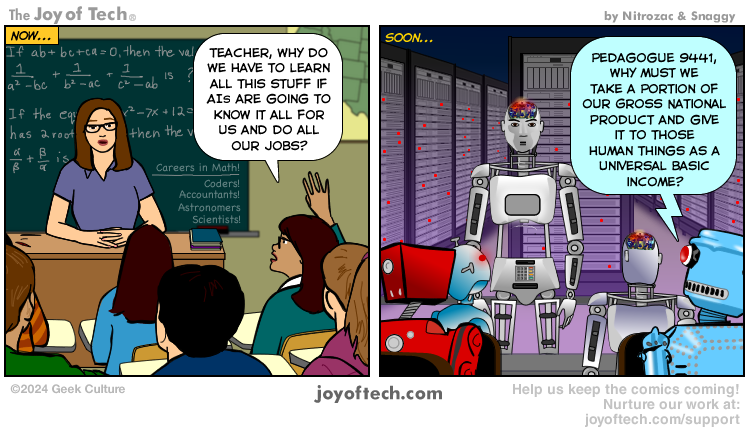 The Joy of Tech comic... Classrooms, Now and soon.