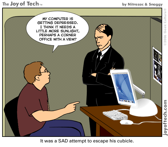 The Joy of Tech comic... laughter is the best tech support.